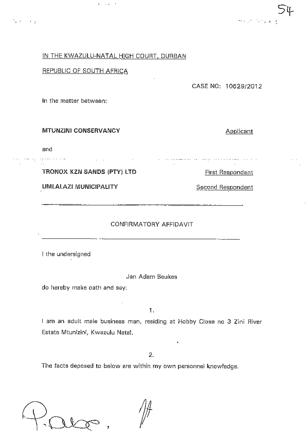 Confirmatory Affidavit and Filing Notice - HCLS05 - Studocu