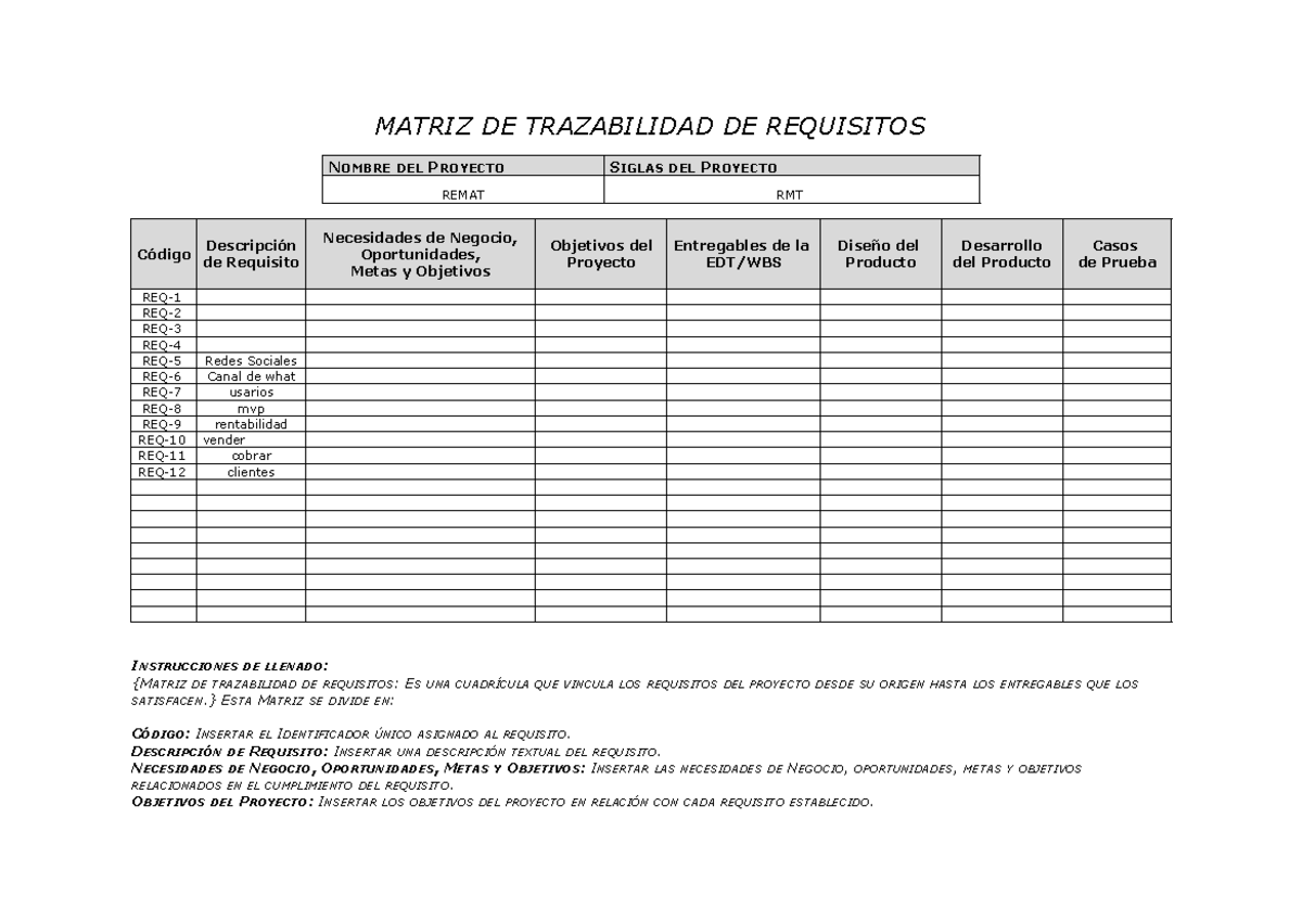 03 - Matriz DE Trazabilidad DE Requisitos - MATRIZ DE TRAZABILIDAD DE ...