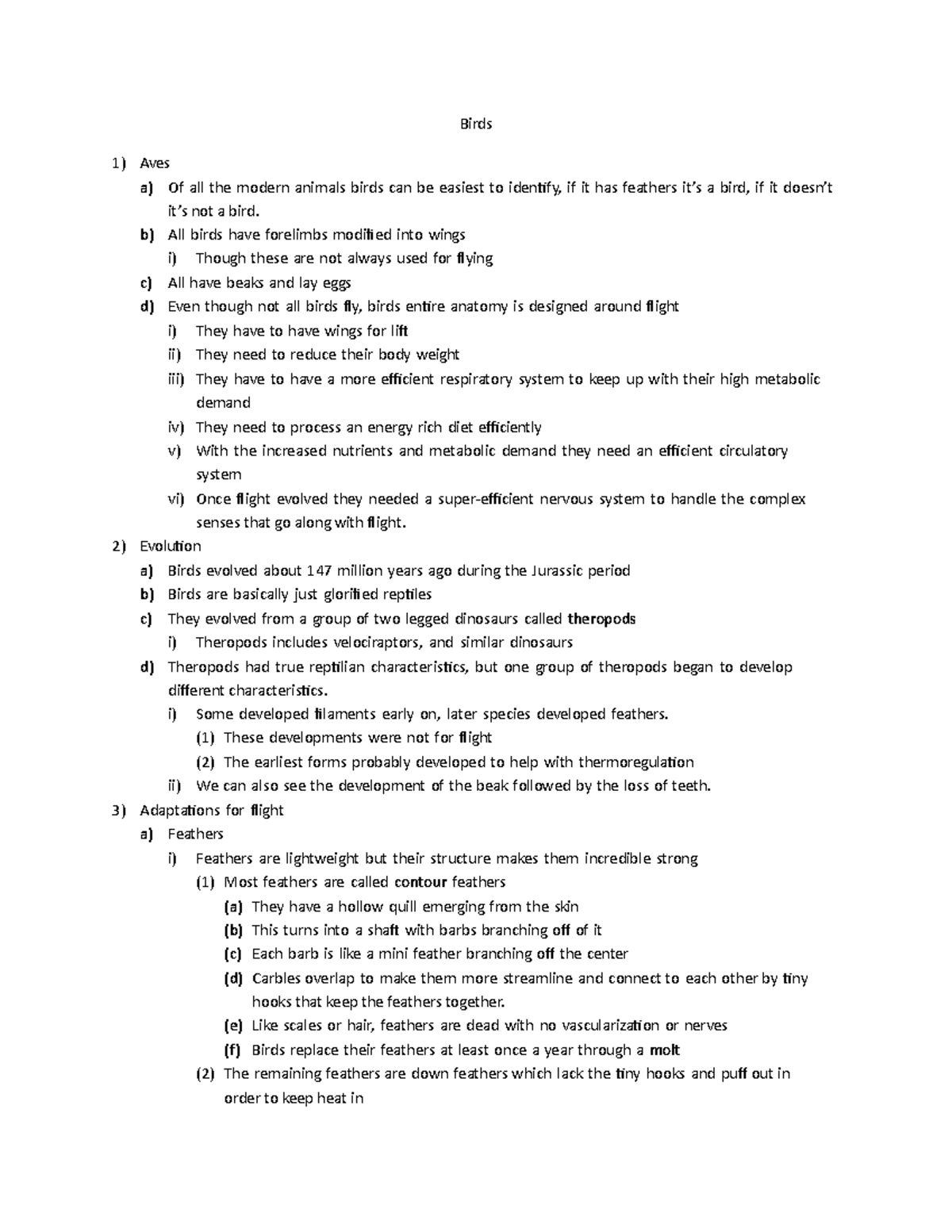 Birds - Conservation of Biology / Zoology lecture notes for all 3 Units ...
