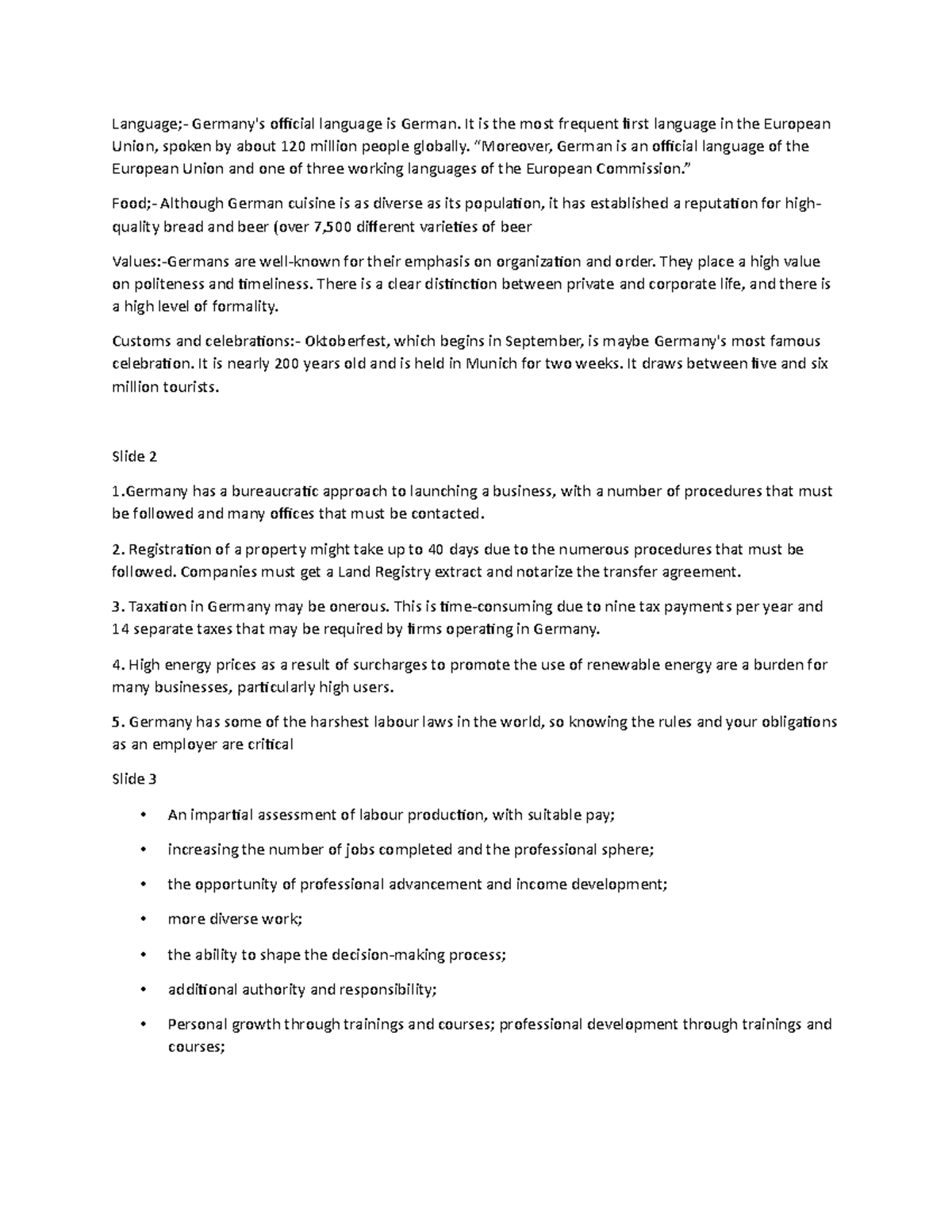 Notes ppt - Project Management - Language;- Germany's official language ...