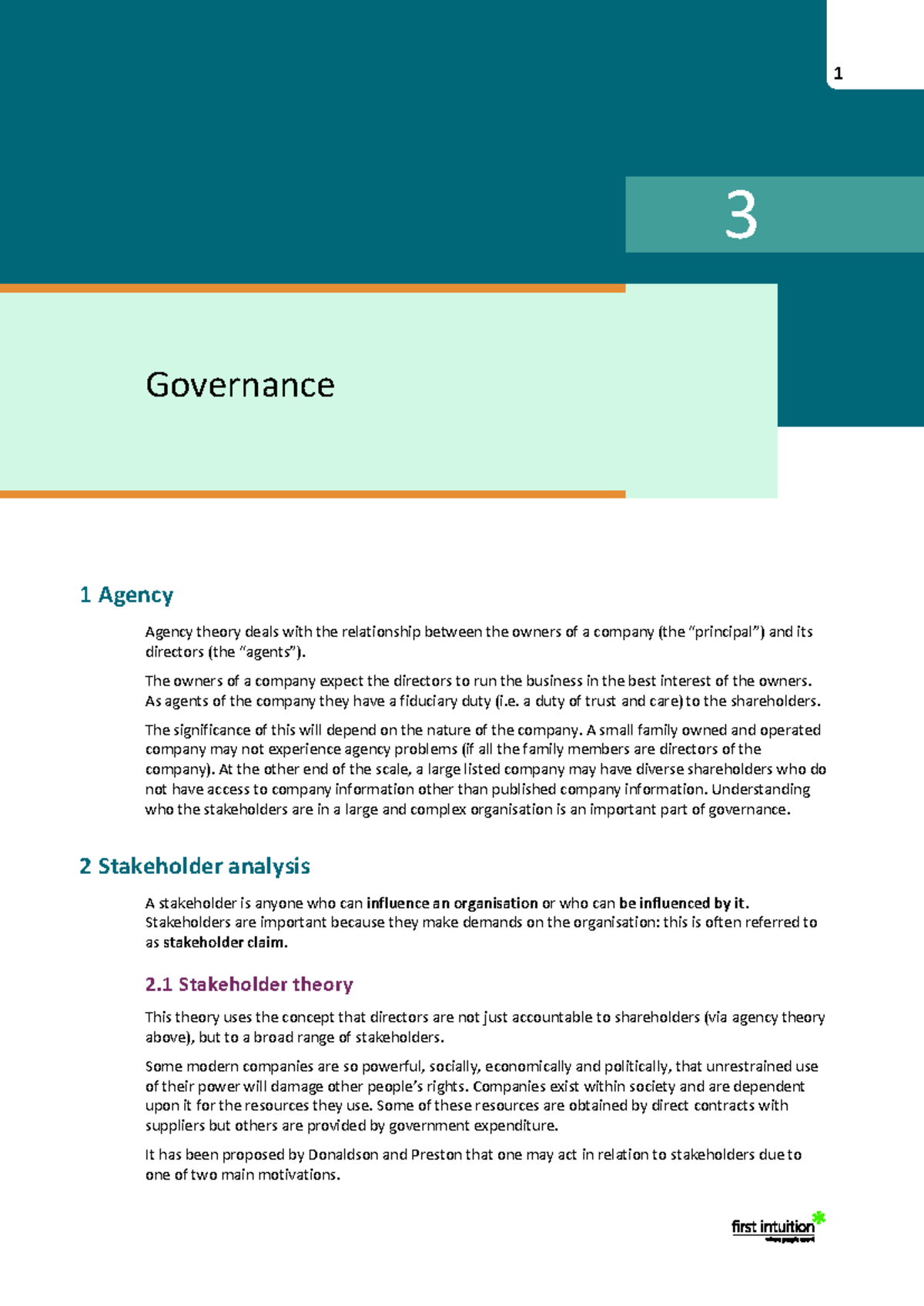 CH3Governance - Summary of the Governance chapter of the SBL portion ...
