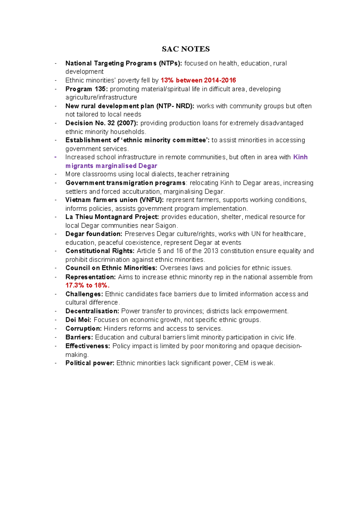 SAC TASK 3 Notes - SAC NOTES National Targeting Programs (NTPs ...