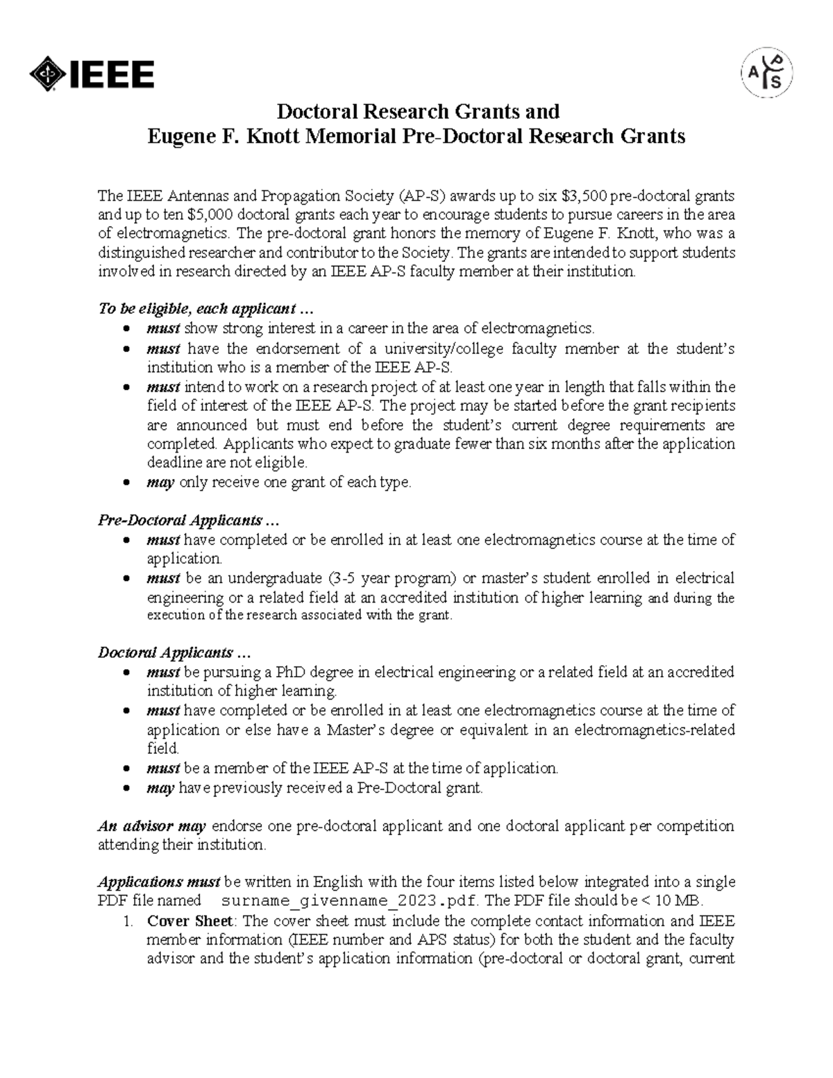 APSResearch Grant Announcement 2023 - Doctoral Research Grants and ...
