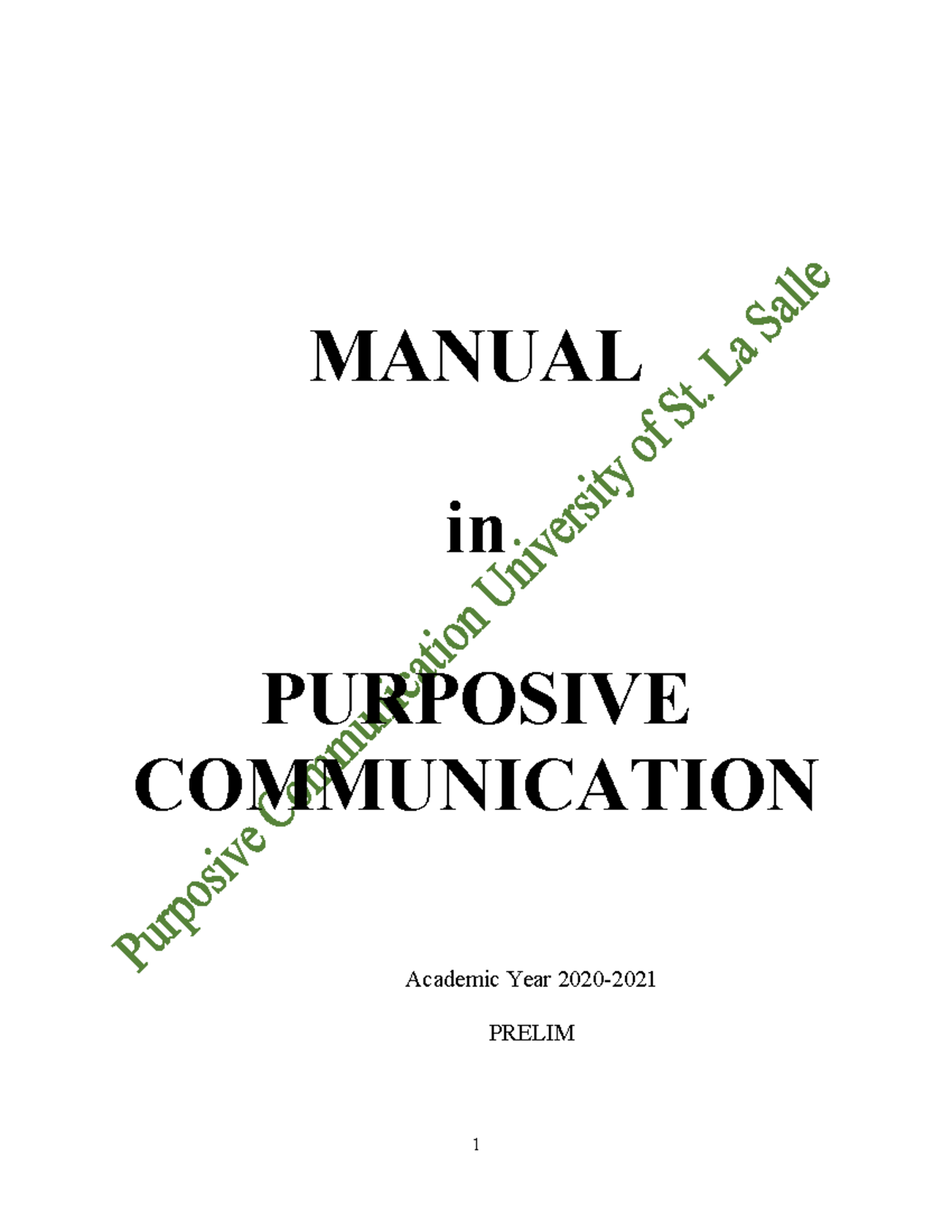 Manual PCOM module 1 module 2 - MANUAL in PURPOSIVE COMMUNICATION Academic Year 2020- PRELIM ...