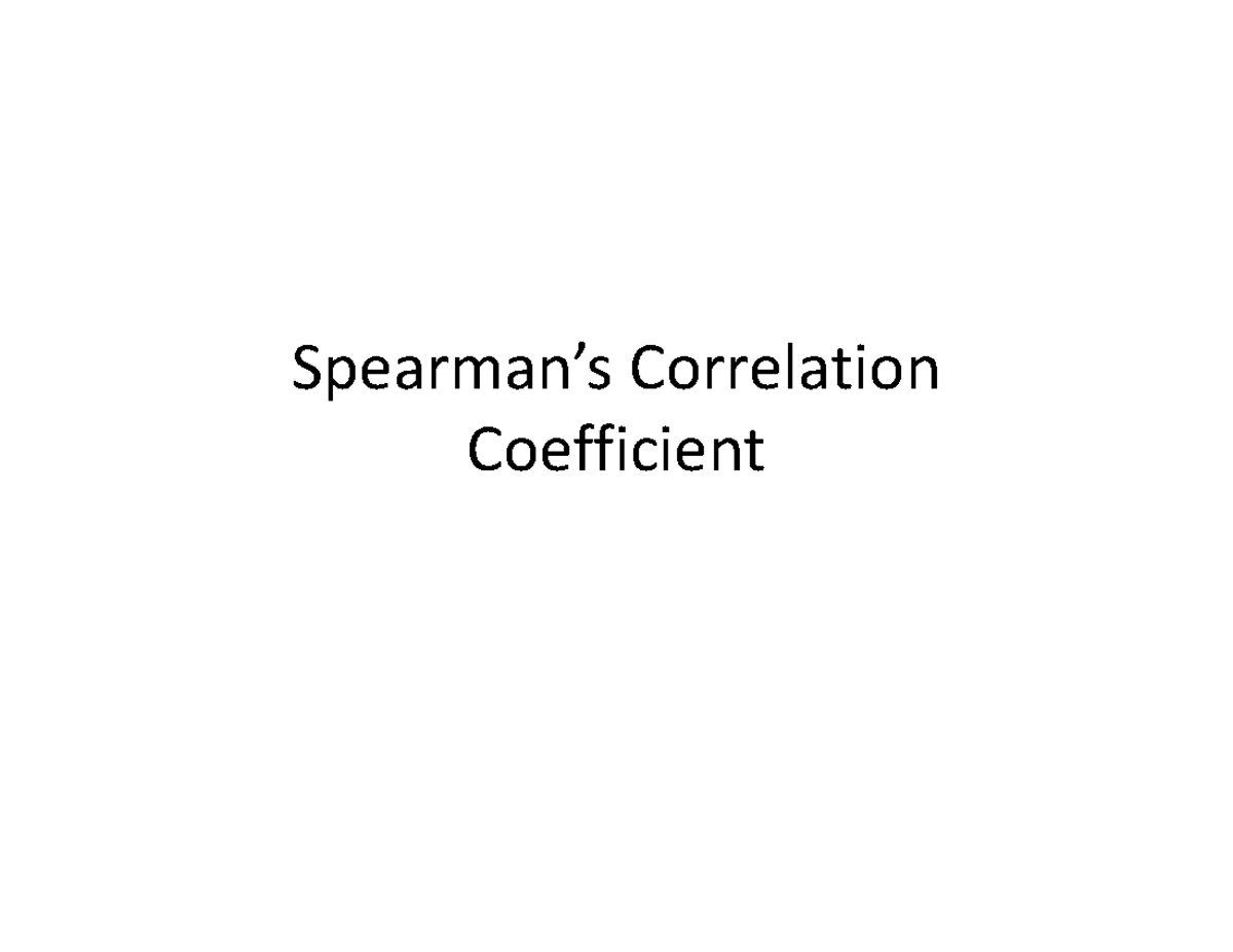 Spearman’s Correlation Coefficient - CIVL 8012 - Correlation ...