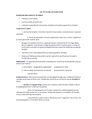 HANDOUTS FOR COMMUNITY LEC - An Overview of Community Health Nursing ...