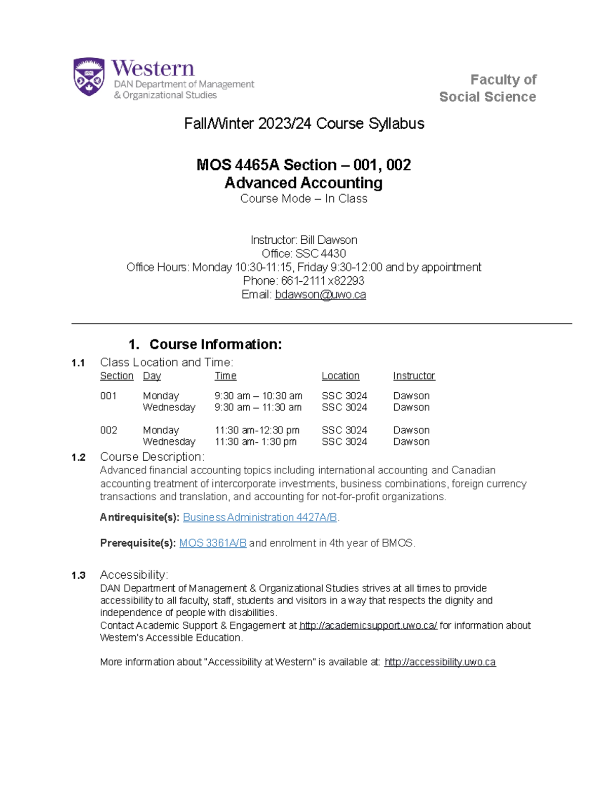 MOS++4465A+001+002+1239+Course+Outline - Faculty of Social Science Fall ...