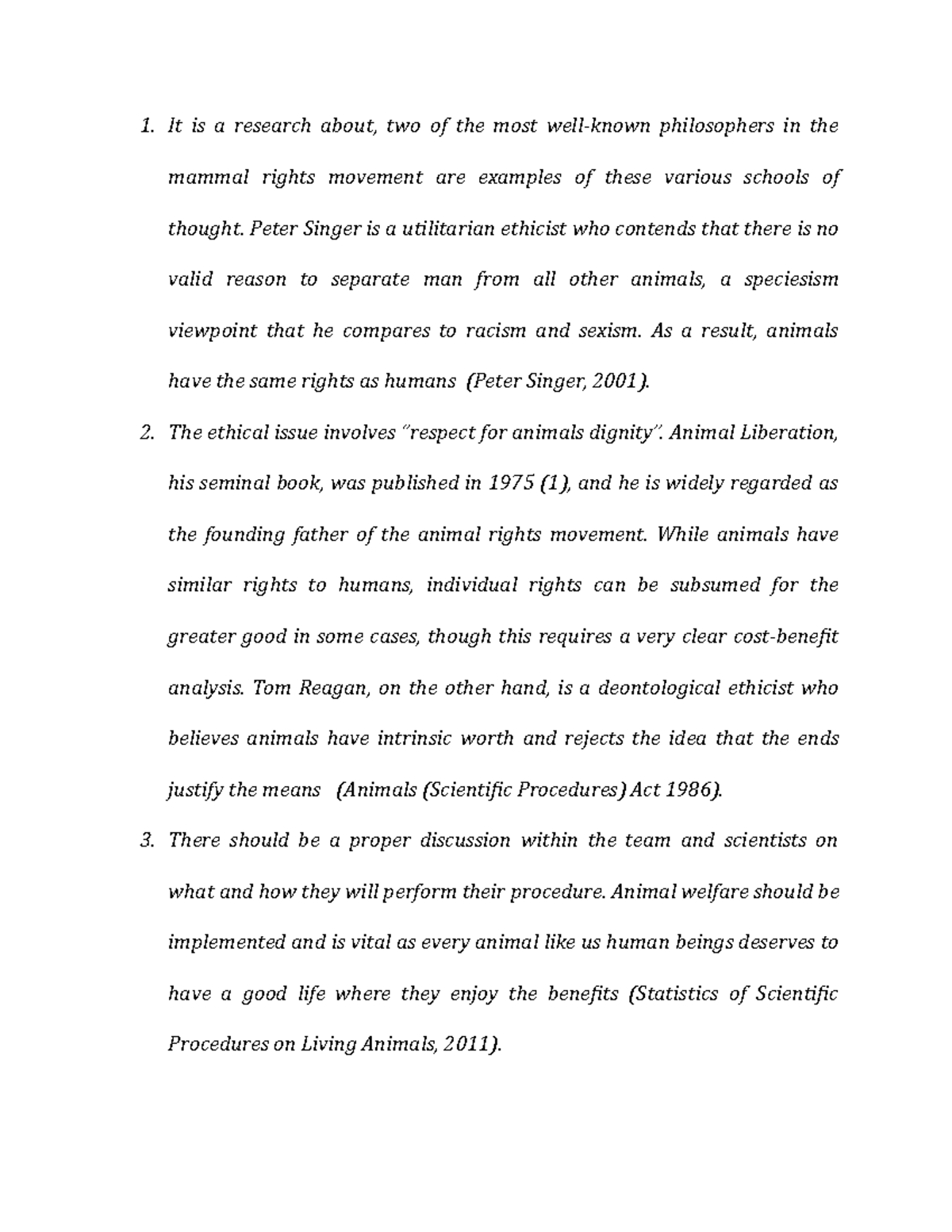 Animal- Research - notes - It is a research about, two of the most well ...