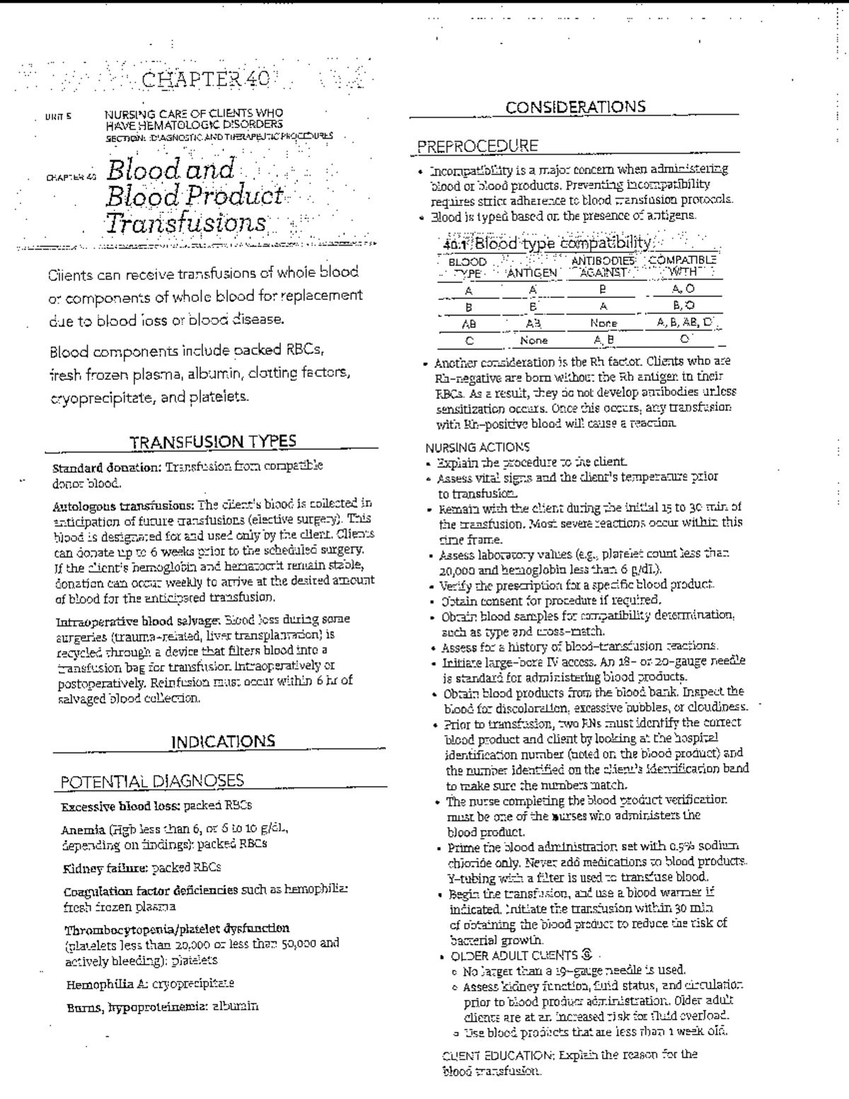 ATI Blood Transfusions - Studocu