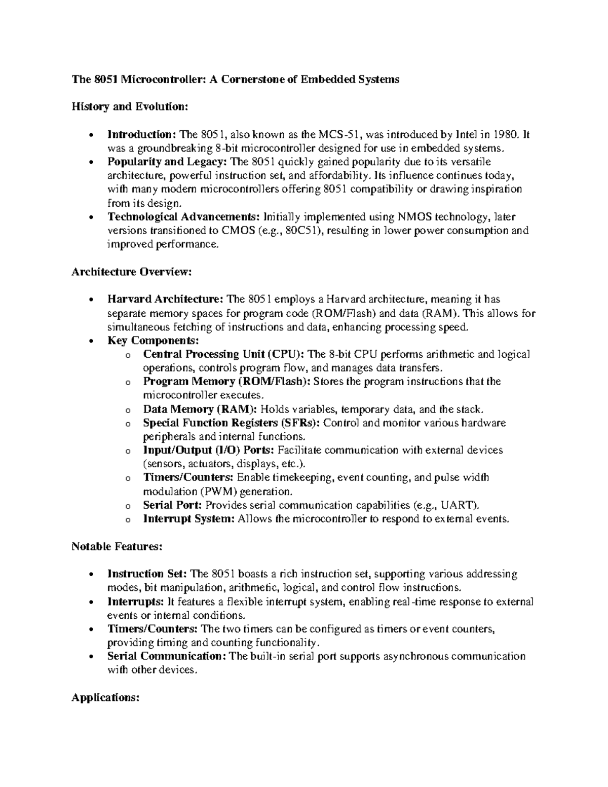 The 8051 Microcontroller - The 8051 Microcontroller: A Cornerstone of ...