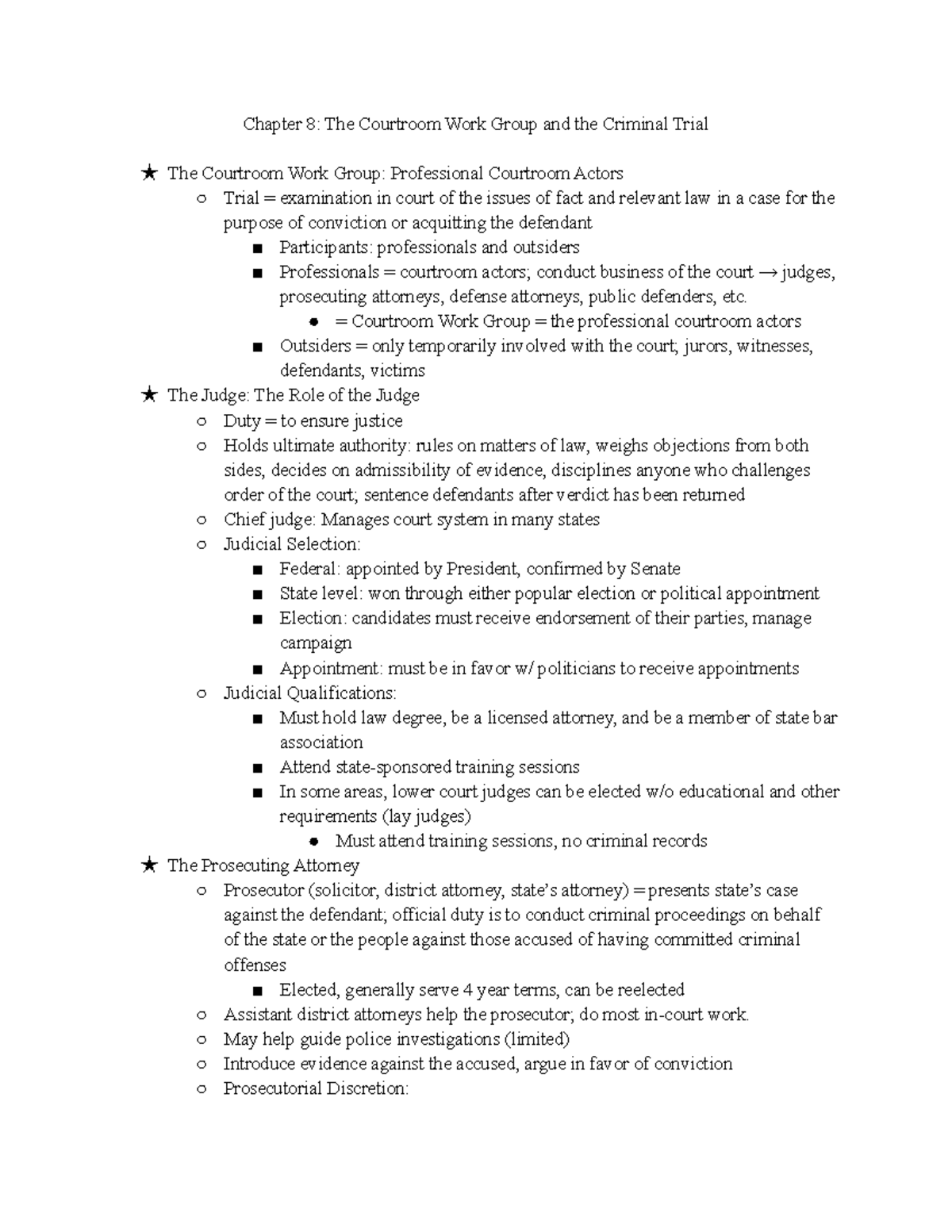 CJ Chapter 8 - Richard Los - Chapter 8: The Courtroom Work Group and ...