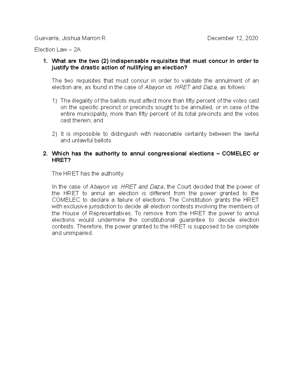 Guevarra, Joshua ELEC2A Assignment - Guevarra, Joshua Marron R ...