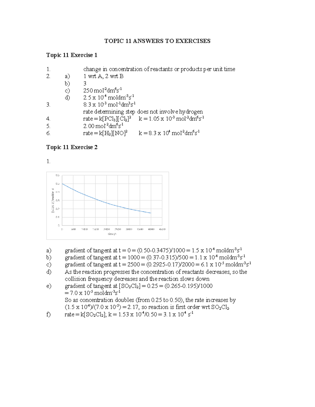 Topic 11 answers to exercises - TOPIC 11 ANSWERS TO EXERCISES Topic 11 Exercise 1 change in ...