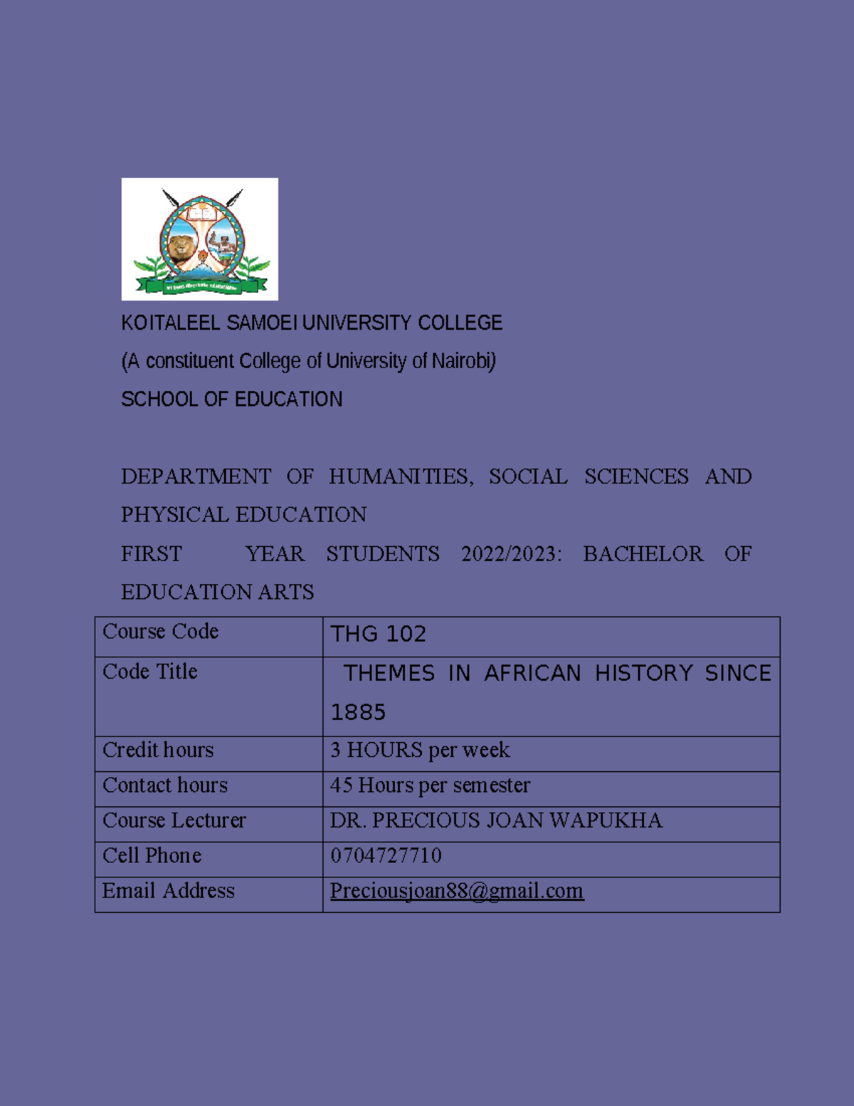 THG 101 Themes Notes - a common course for school of education ...