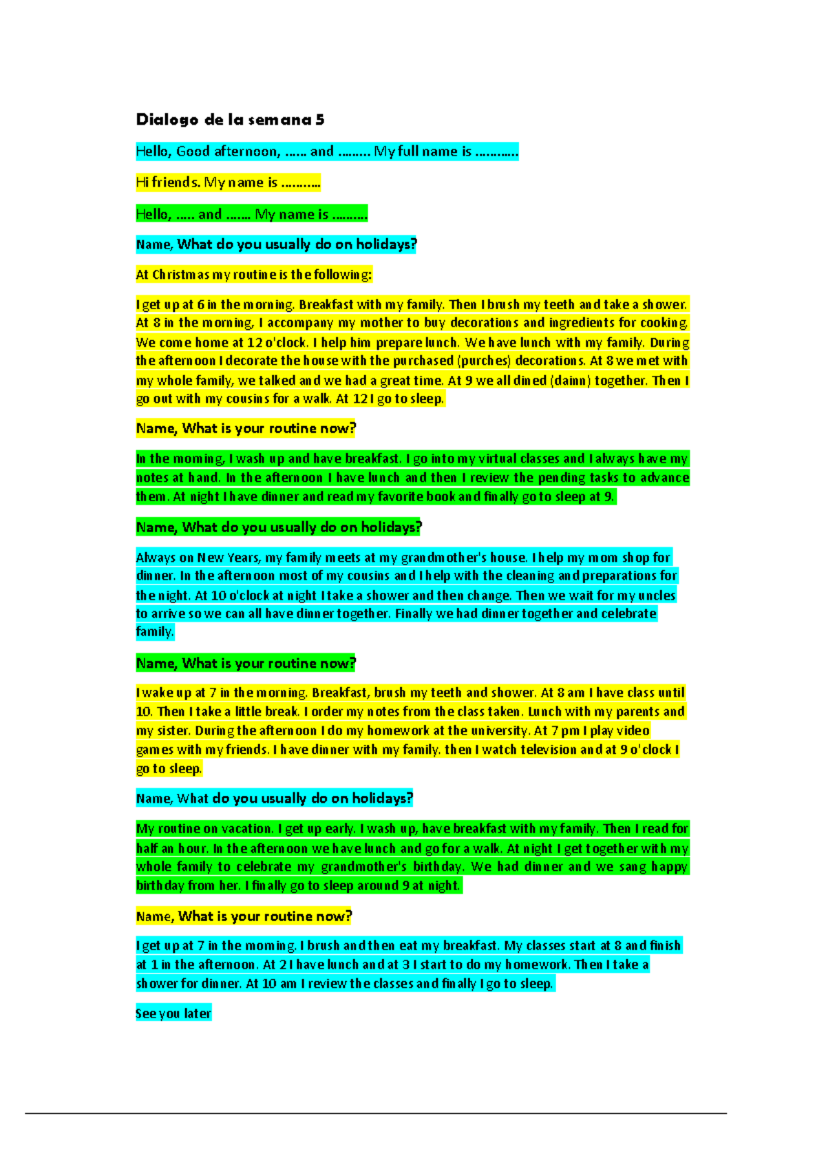 Ac S05 Week 5 Task Assignment What I Usually Do Vs What Im Doing