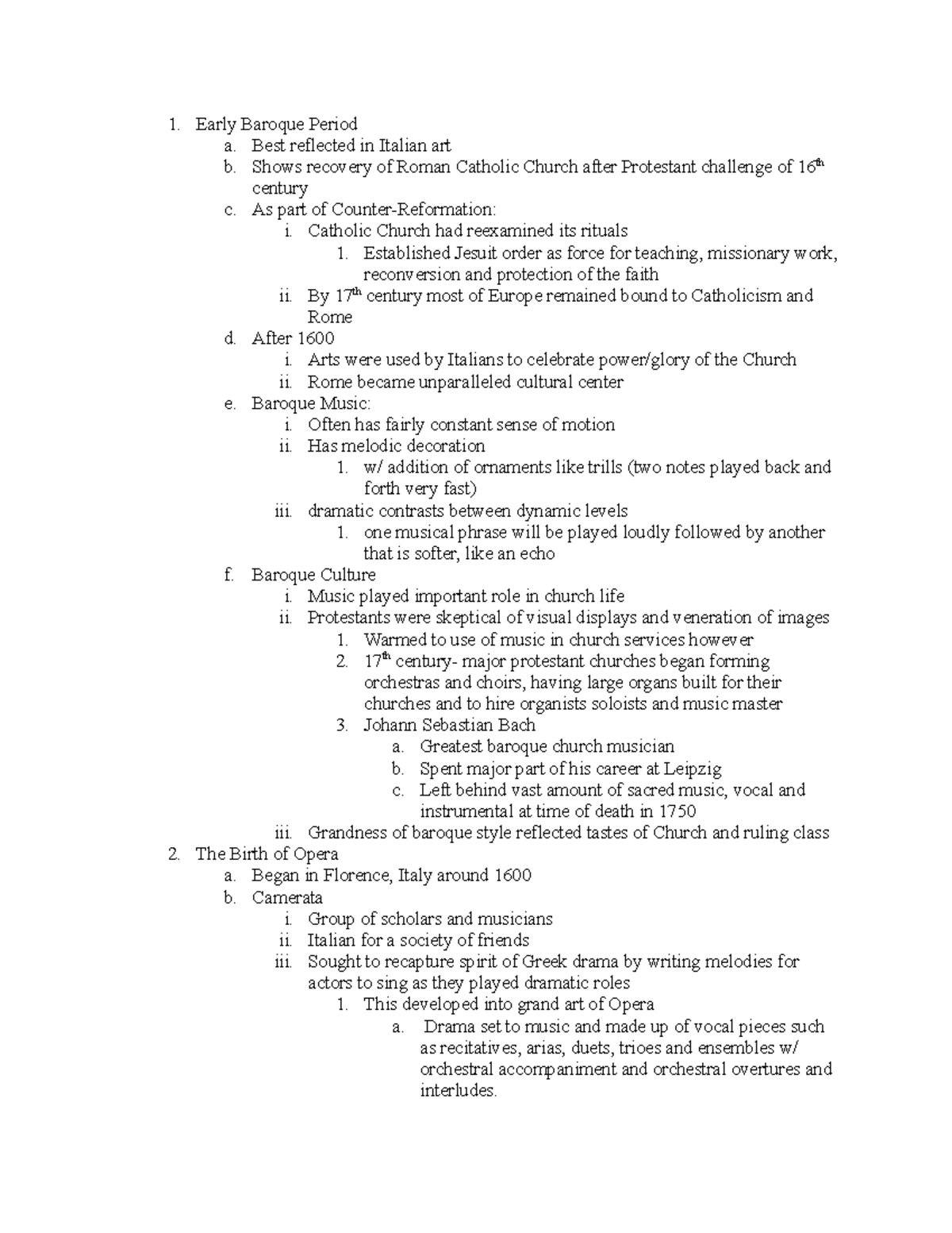 6. Baroque Opera - Book Notes - 1. Early Baroque Period a. Best ...