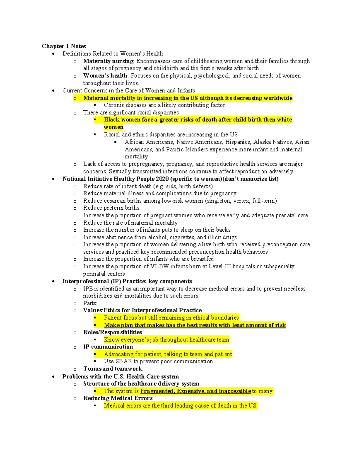Exam 1 - In-depth notes of prepartum, intrapartum, and postpartum care ...