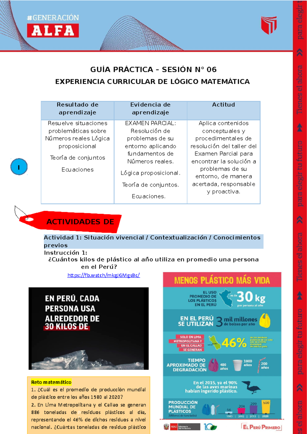 GUÍA Práctica - Sesión 6 - Salvador - GUÍA PRÁCTICA – SESIÓN N° 06 EXPERIENCIA CURRICULAR DE ...