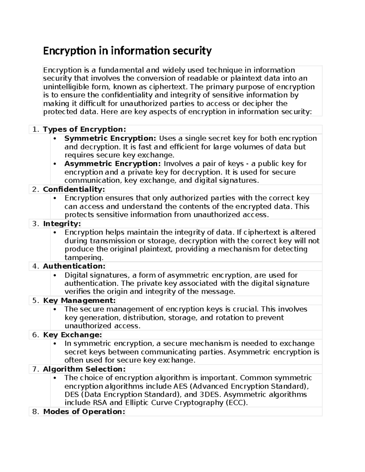 Encryption in information security - Encryption in information security ...