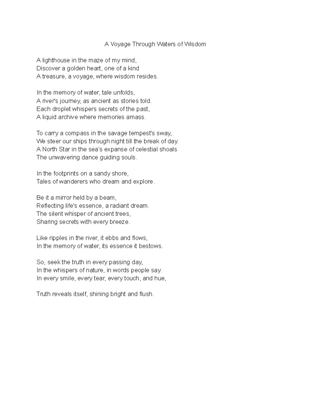 Truth poem - Nicole Ta Falls Period 4 Poetry Assignment A Voyage ...