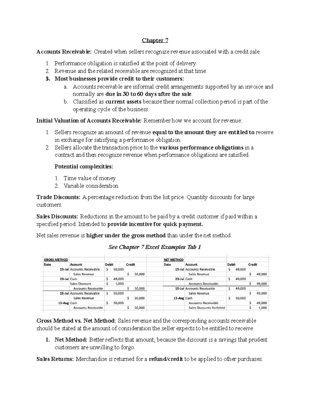 Chapter 7 Notes - Chapter 7 Accounts Receivable: Created when sellers ...