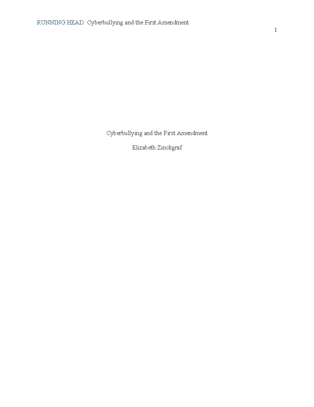 Cyberbullying and the First Amendment - 1 Cyberbullying and the First ...