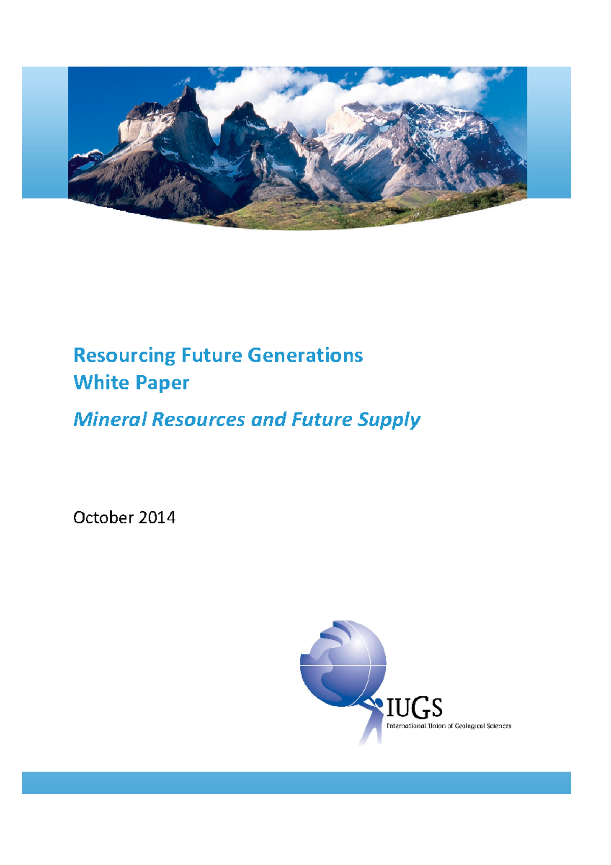Resourcing Future Generations White Paper - Mineral Resources and ...