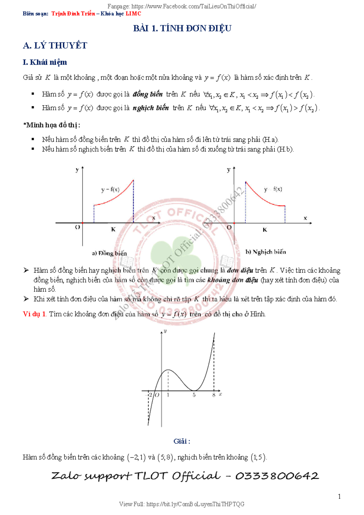 Toán lim C - Toán lim C - Biên soạn: Trịnh Đình Triển – Khóa học LIMC 1 ...
