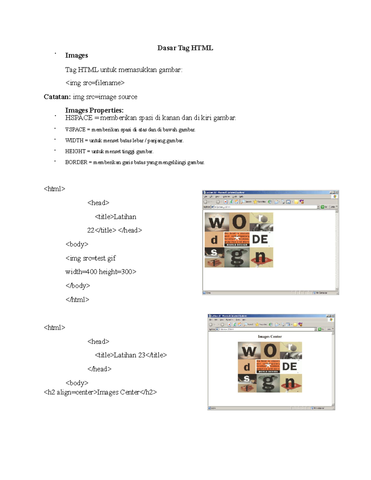 Desain web 2 - Dasar Tag HTML Images Tag HTML untuk memasukkan gambar ...