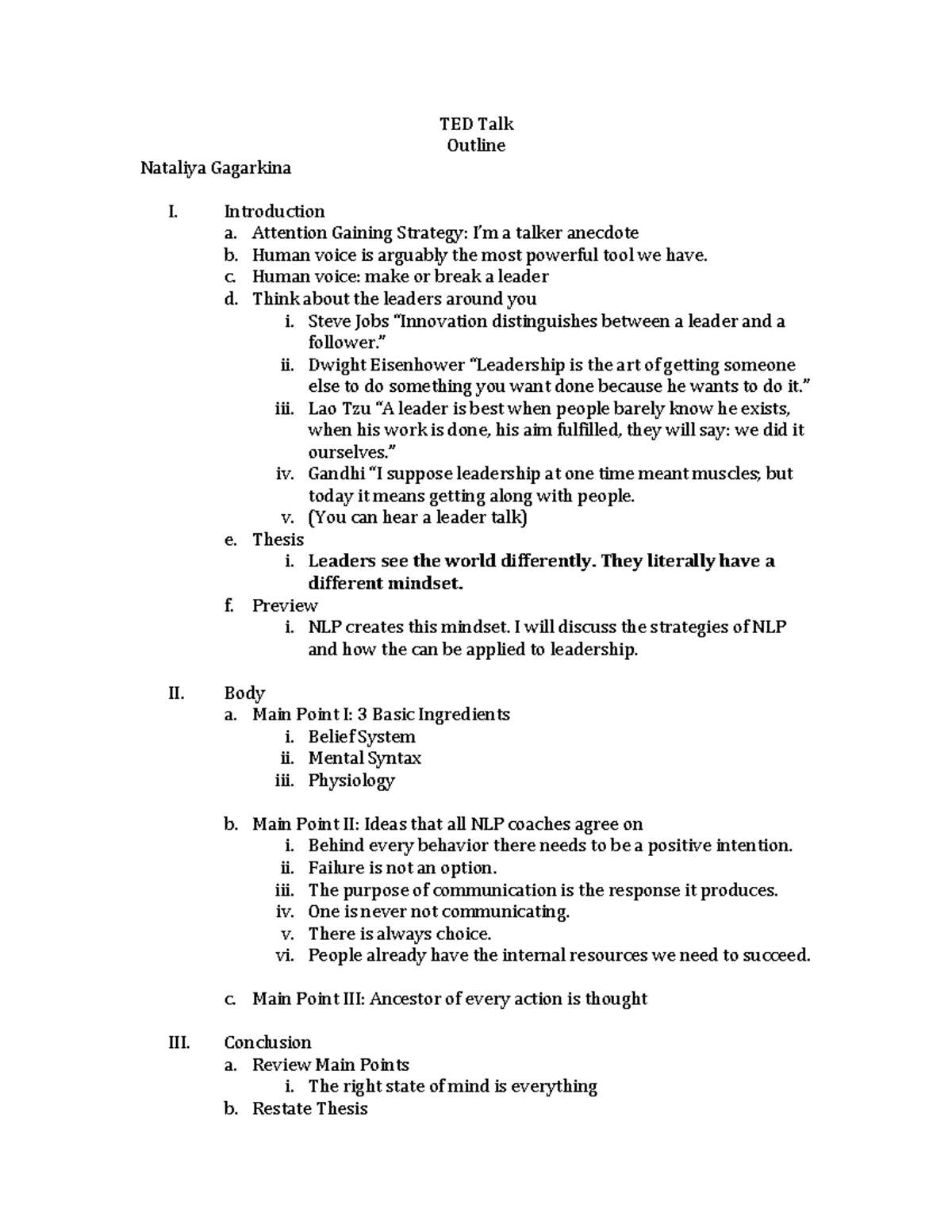 TED-Talk-Outline - assignment - TED Talk Outline Nataliya Gagarkina I ...
