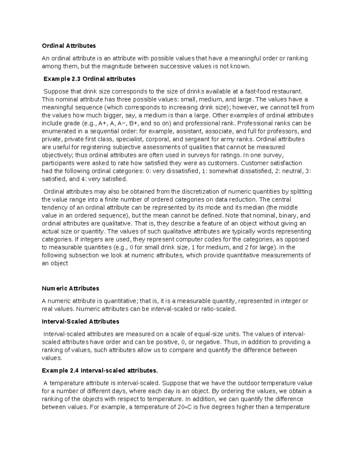 Unit 2 part 2 ids notes - prepared - Ordinal Attributes An ordinal ...