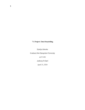 ACC 430 Milestone One Data Analytics - ACC 430 Data Analytic for Financial Professionals Module ...