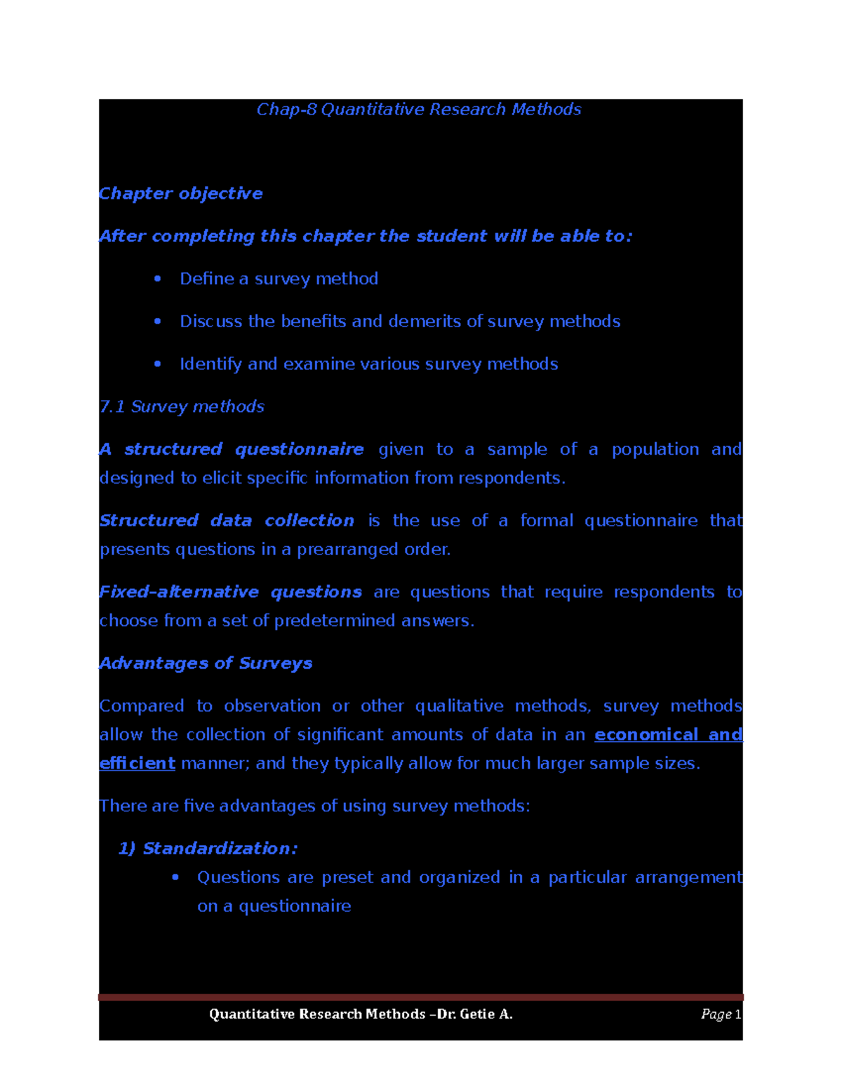 Chap-8 Quantitative Research Methods - Chap-8 Quantitative Research ...