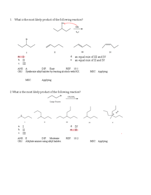 Practice problems - chem - 1) What is the IUPAC name for the following ...