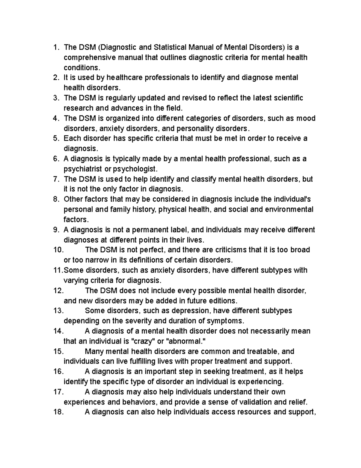 The DSM and diagnosis - The DSM (Diagnostic and Statistical Manual of ...