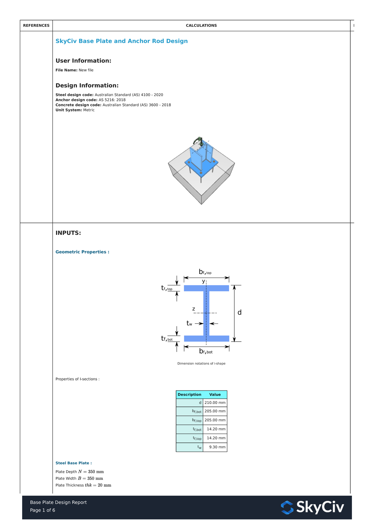 Foundation 1 Design Report - Base Plate Design Report REFERENCES ...