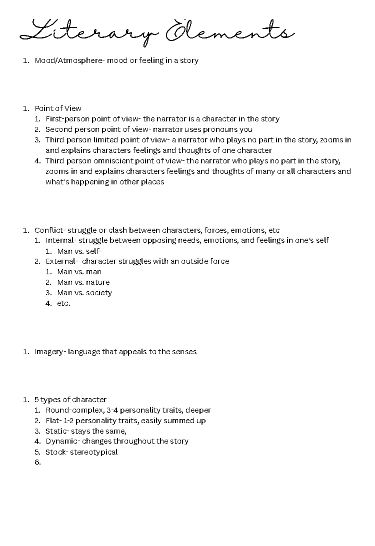 Literary Elements - Literary Elements Mood/Atmosphere- mood or feeling ...