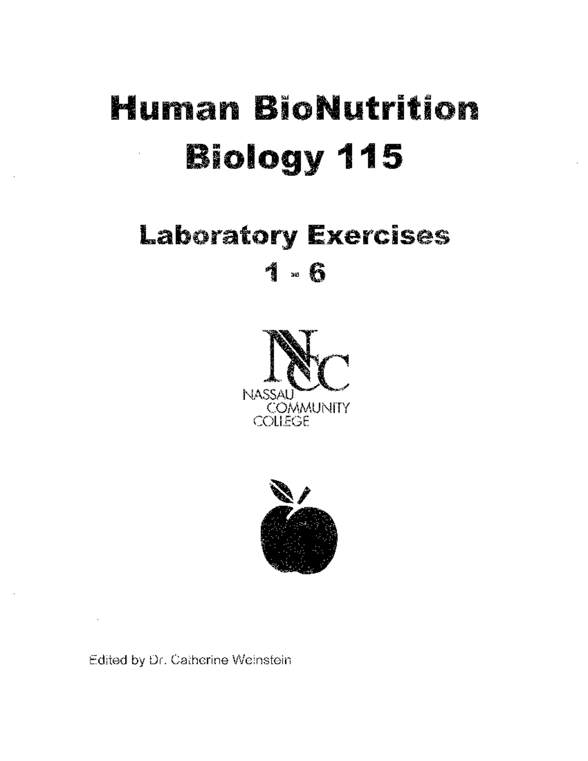Human Bio Nutrtion Biology Laboratory Exercises 1-6 - BIO 115 - Studocu