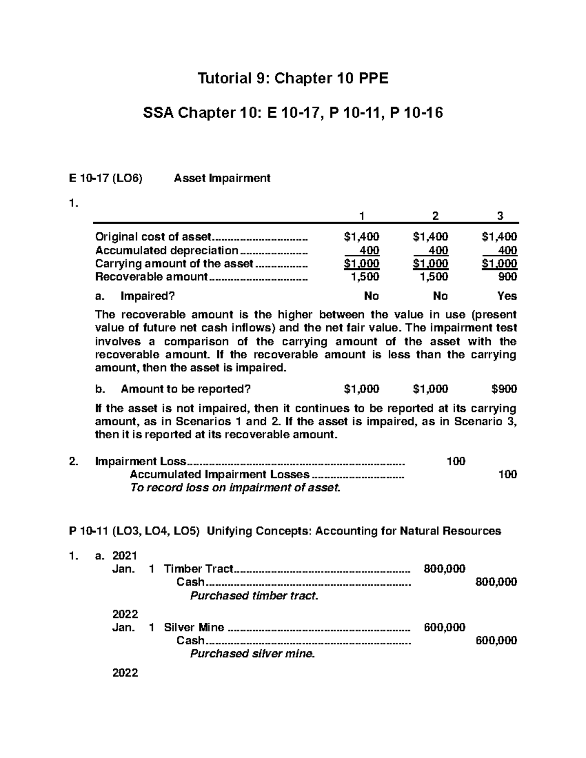 Tutorial 09 solutions Ch 10 PPE gdfg. dfgd - Tutorial 9: Chapter 10 PPE ...