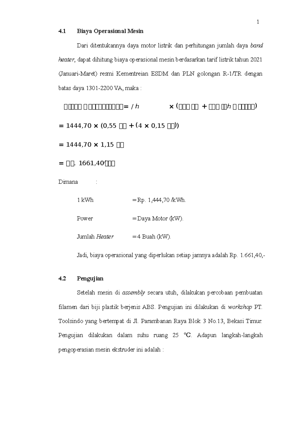 Biaya Operasional Mesin Dan Pengujian - 4 Biaya Operasional Mesin Dari ...