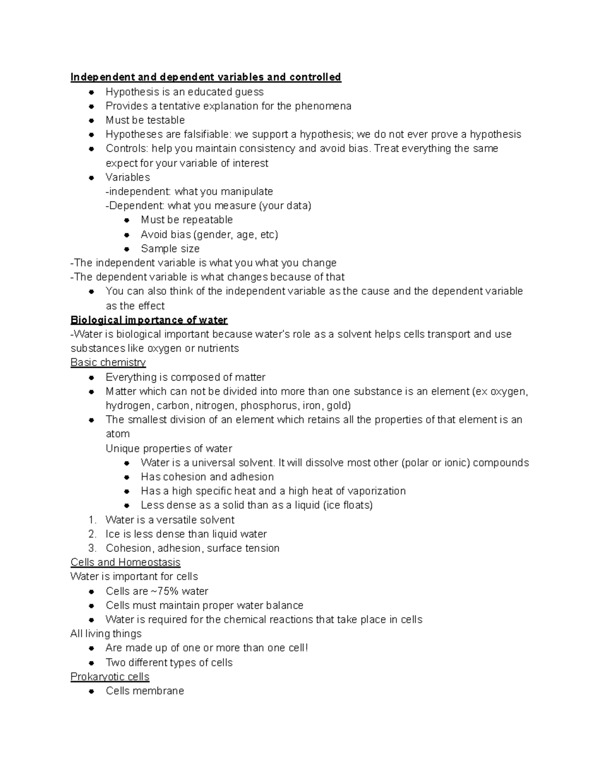 Copy of science 100 study guide - Independent and dependent variables ...