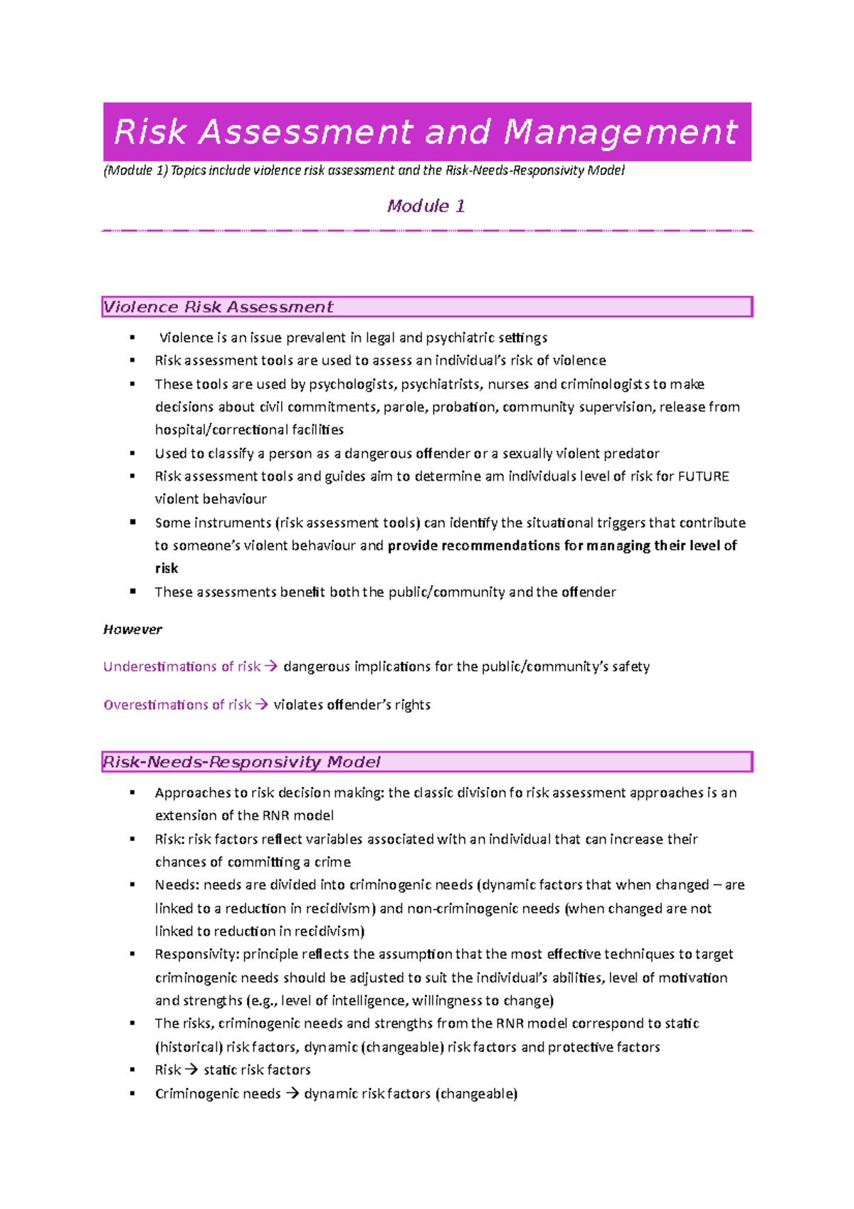 Risk Assessment and Management 4 - Risk Assessment and Management ...