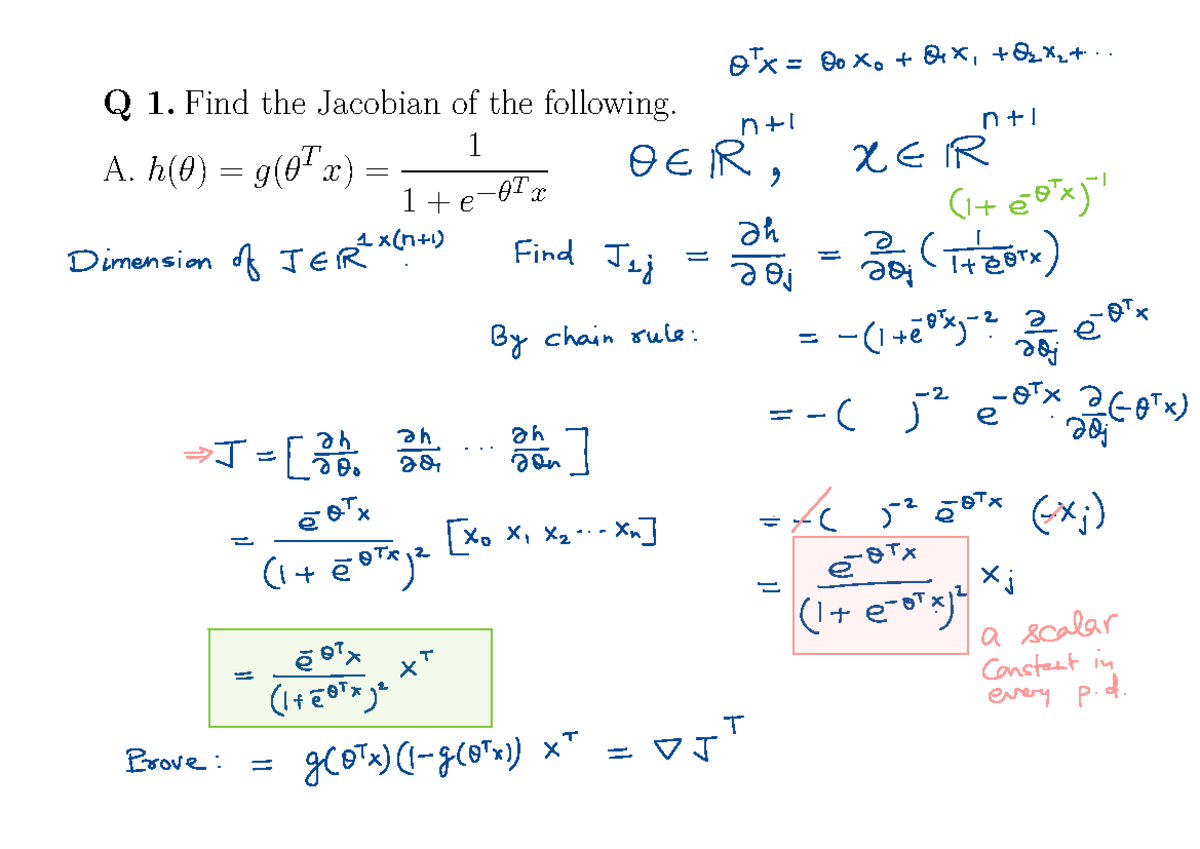 Jacobian and local linearity - Q 1. Find the Jacobian of the following ...