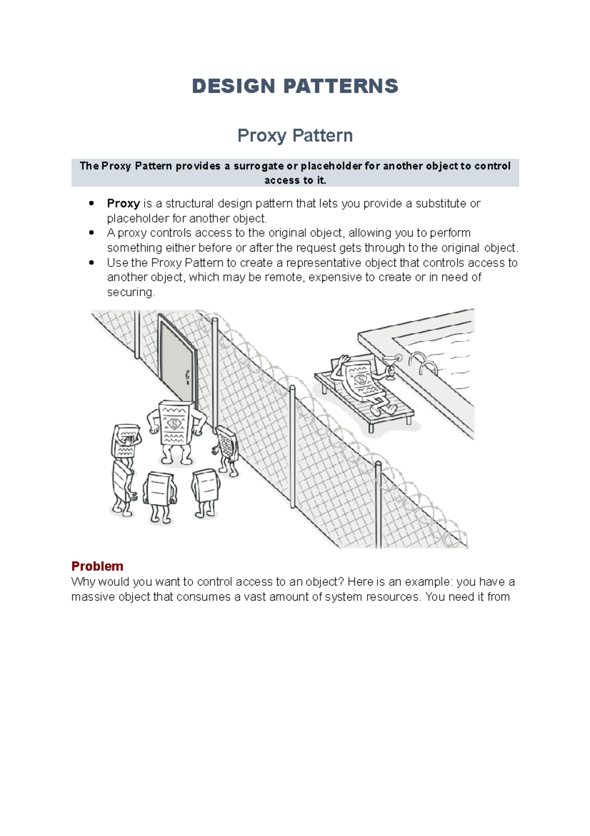 Software Design Patterns Design Patterns Proxy Pattern The Proxy Pattern Provides A Surrogate