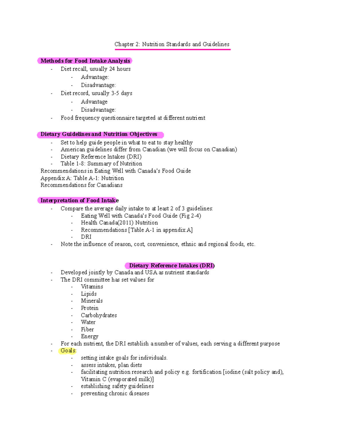 Chapter 2 Nutrition Standards and Guidelines - Chapter 2: Nutrition ...
