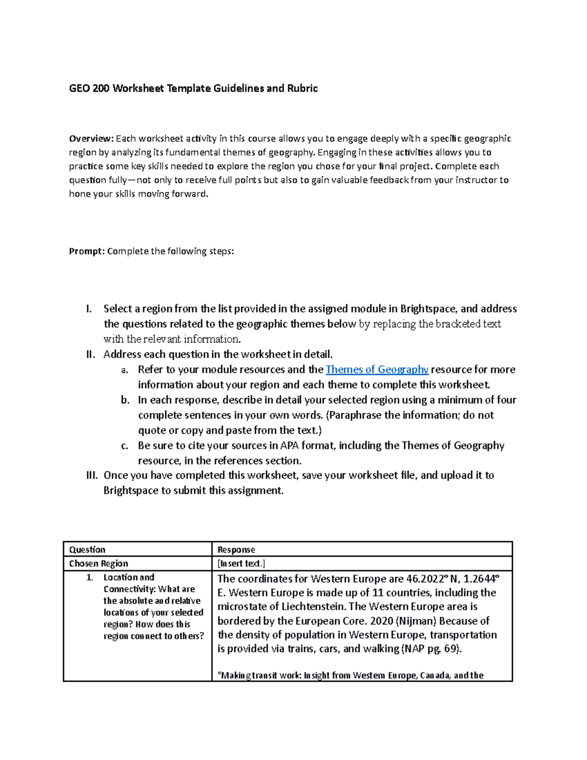 Document 13 - qwertyuio - GEO 200 Worksheet Template Guidelines and ...