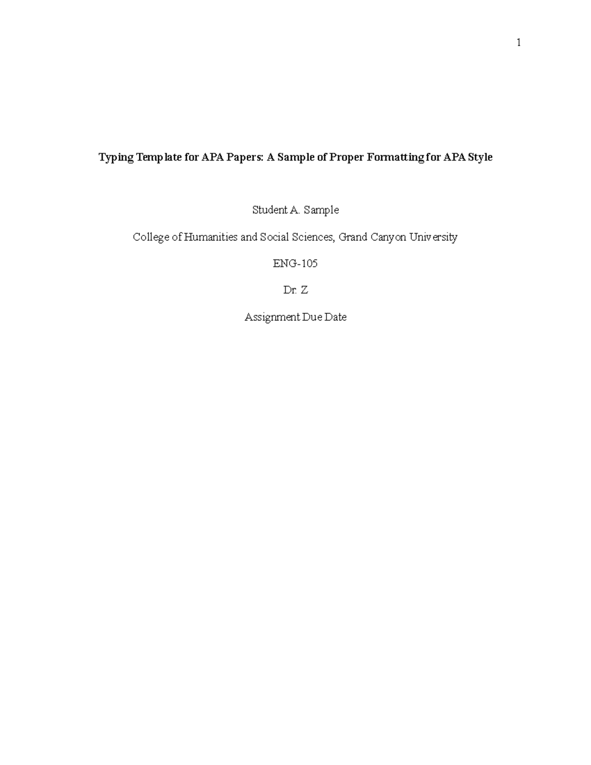 APA7 Template Dr - Typing Template for APA Papers: A Sample of Proper ...