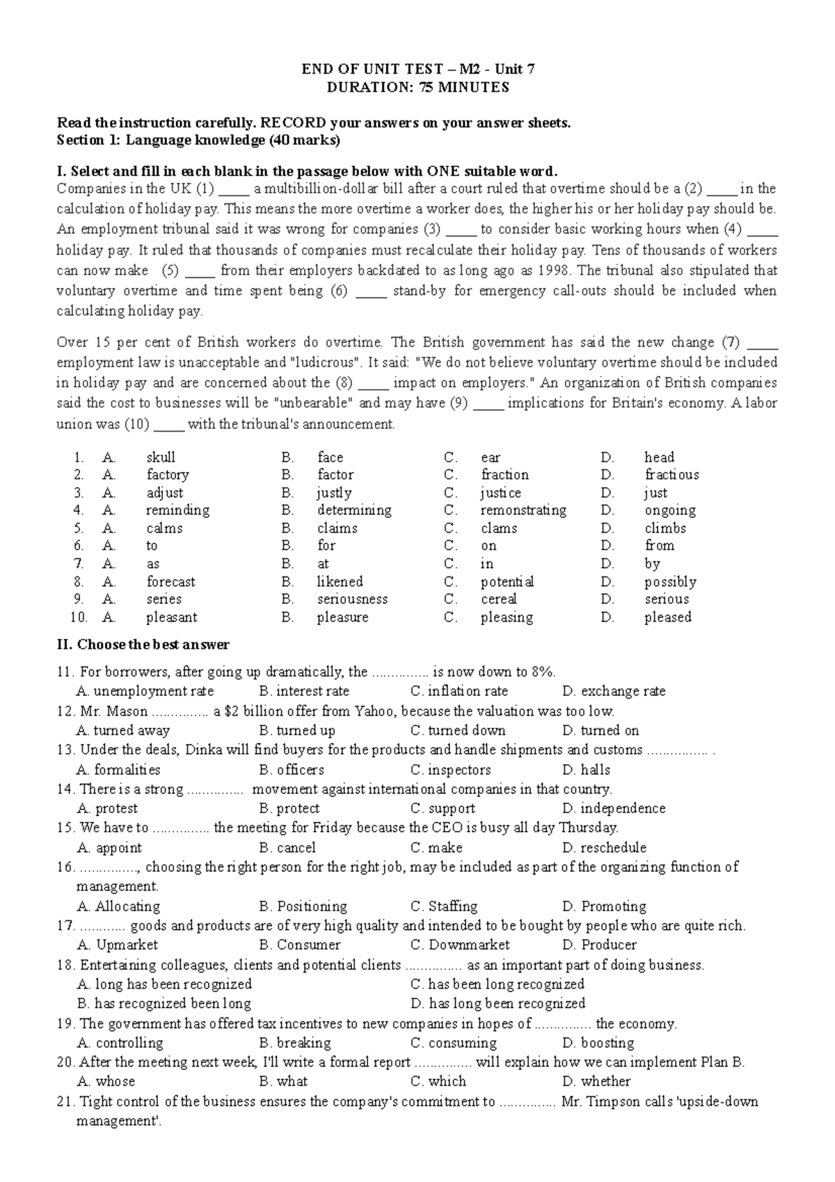 END OF UNIT TEST - KO BÍT GÌ HẾT CHỈ MUỐN FREE THÔI NÊN UP ĐÂỊ ĐÁO ...
