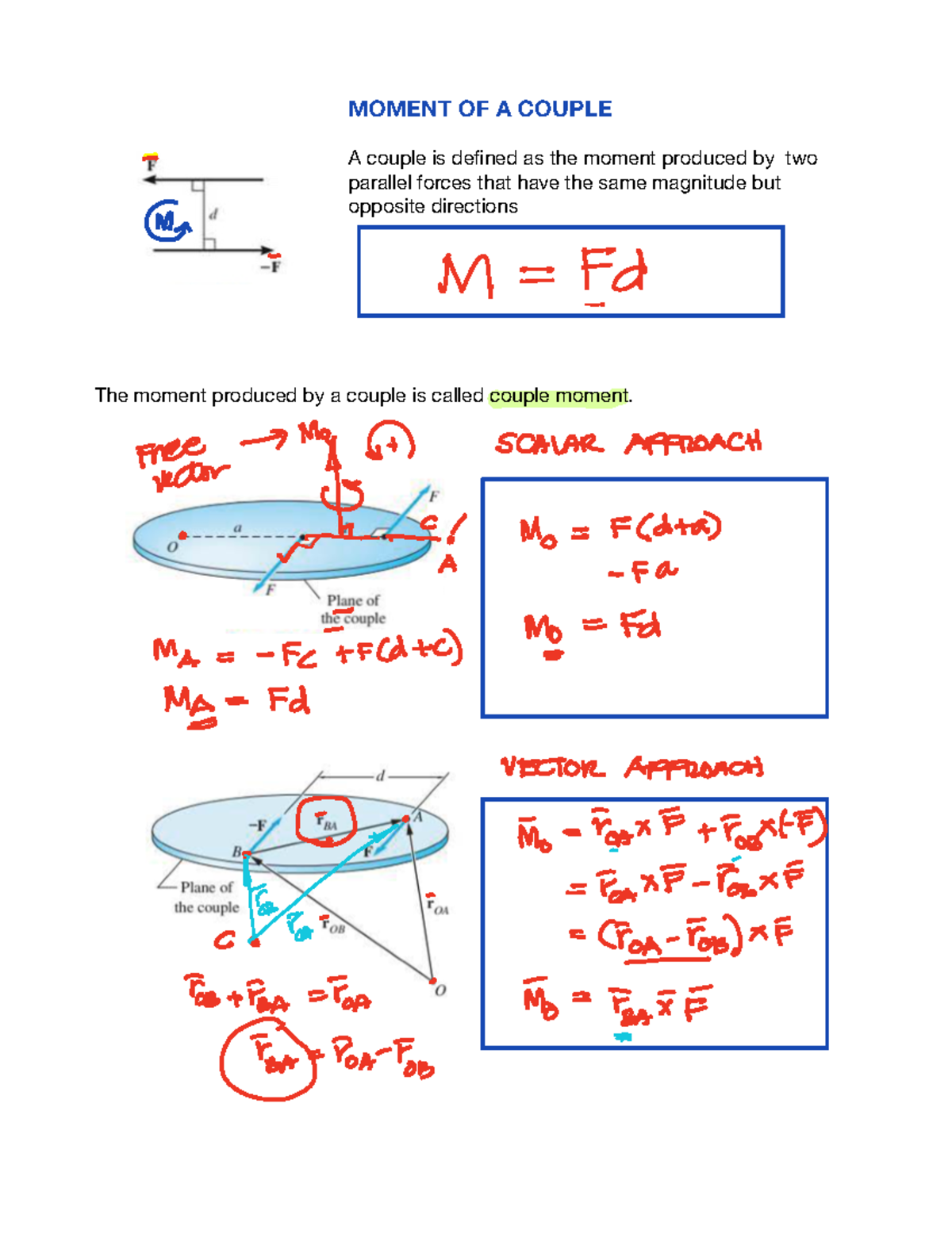 1-Moment-of-a-Couple-2A2B - MOMENT OF A COUPLE A couple is defined as ...