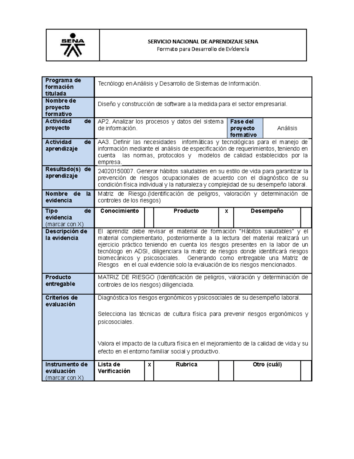1. Criterios Matriz DE RIES - SERVICIO NACIONAL DE APRENDIZAJE SENA ...